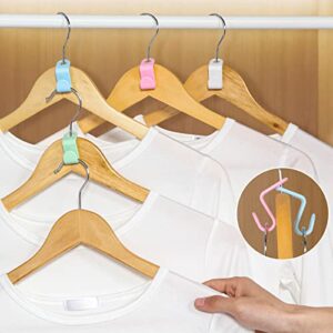 SLMT Clothes Hanger Connector Hooks 40PCS Space Saving Hanger Extender Closet Organizer for Shirt Hangers Velvet Huggable Hangers Wooden Hanger (40 Pack)