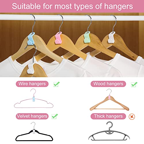 SLMT Clothes Hanger Connector Hooks 40PCS Space Saving Hanger Extender Closet Organizer for Shirt Hangers Velvet Huggable Hangers Wooden Hanger (40 Pack)