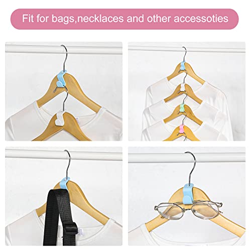 SLMT Clothes Hanger Connector Hooks 40PCS Space Saving Hanger Extender Closet Organizer for Shirt Hangers Velvet Huggable Hangers Wooden Hanger (40 Pack)