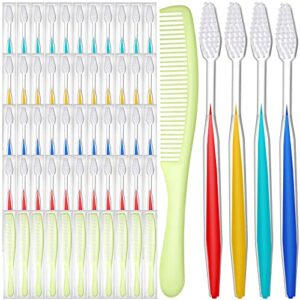 200 pcs bulk disposable toothbrushes and comb for homeless individually wrapped toothbrushes soft bristle manual toothbrushes travel hair combs for adults kid hotel shelter nursing home charity church