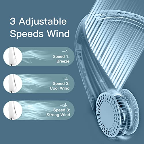 Andwing Portable Neck Fan, 6000mAh Foldable Bladeless Neck Fan Rechargeable With LED Display, 3 Speeds Adjustment 360° Cooling Airflow, Hands Free Wearable Personal Fans Fan for Outdoor Travel Indoor