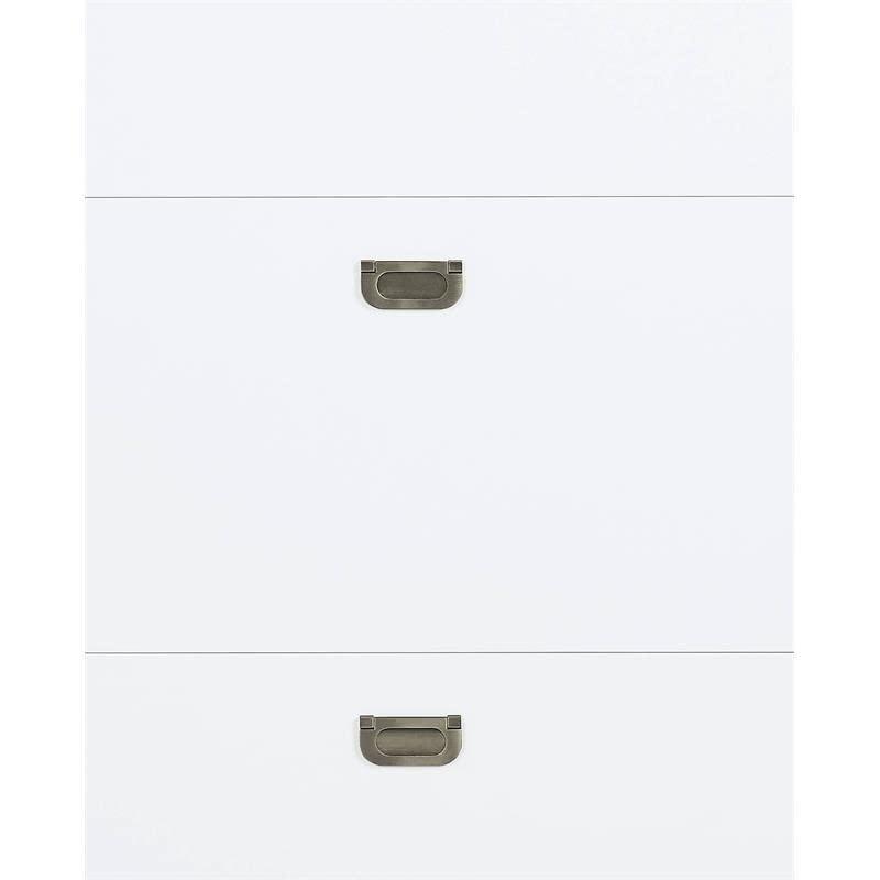 BOWERY HILL Contemporary Shoe Cabinet in White High Gloss Finish