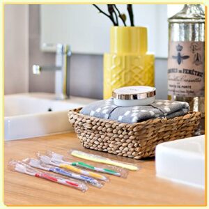 200 Pcs Disposable Toothbrushes and Comb Kit, Soft Bulk Toothbrushes Individually Wrapped Manual Toothbrushes Travel Hair Combs for Adults or Kids Homeless Hotel Shelter Nursing Home Charity Church