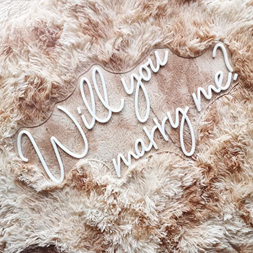 Will You Marry Me Neon Sign with Lights for Proposal Wedding Decorations，25.2 inches Large marry me sign for Engagement，Romantic Neon Sign Wall Art for Wife，Warm White