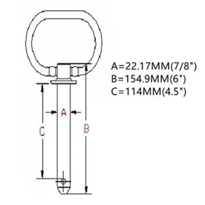 7/8"X4.6"Heavy Duty Trailer Tow Hitch Pin,Hitch Pin Offering Strong Load Carrying Capacity and Impact Resistance,Rust Resistant