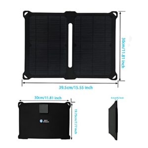 XINPUGUANG Solar Charger Foldable 14W Solar Panel Protable Charger with 2 USB Output Ports ETFE Foldable Camping Travel for Tablet Ipad Cell Phone and More 5V Device (14W)