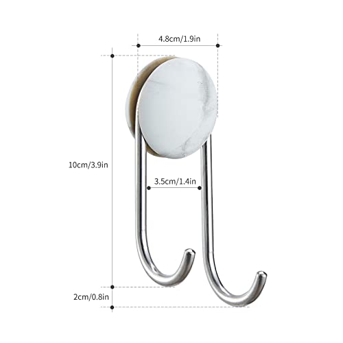 KooNiosio Robe Hook Mental Wall Mounted Big Marble Coat Hook for Coat Hat Towel Strong Hooks 2pcs