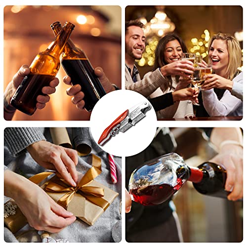 HOOMIL Professional Waiter Corkscrew Wine Opener, 3-in-1 Manual Wine Key with Foil Cutter & Dual Hinge Fulcrum (Rosewood)