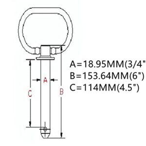 Hitch Accessories ,Head Towing Hitch Pin 3/4"X4.6" Red Handle Detent Pin,Draw Pin