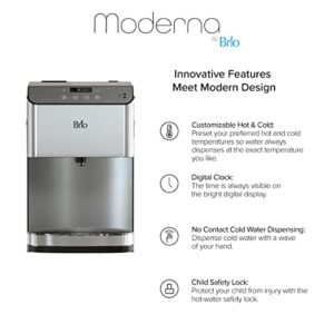 Brio 700 Series Moderna 3-Stage Touch-Less Countertop Bottle-Less POU Tri-Temperature Digital Water Cooler Dispenser