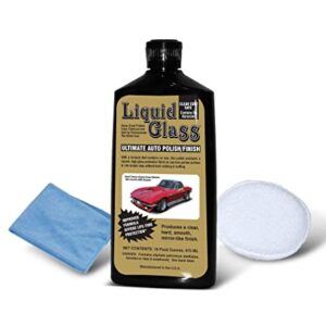 Liquid Glass Ultimate Auto Polish/Finish, Microfiber Cloth, and Applicator Pad - Seal and Protect Your Vehicle’s Finish with Liquid Glass Ultimate Auto Polish/Finish, 16 oz.