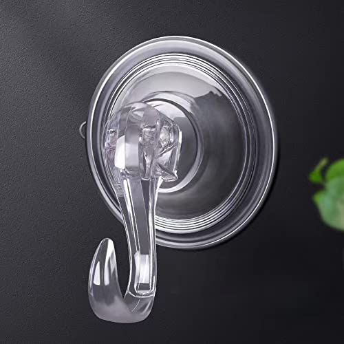 Suction Cup Hooks for Wreaths, Large Clear Reusable Heavy Duty Suction Cup Hooks with Wipes 22 LB Strong Window Glass Suction Hooks Wreath Holder for Front Door, Shower, Wall Decorations - 3 Packs