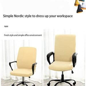 Chair Troupe Office Chair Computer Swivel Chair with Armrests Leather Seat Elastic Boss Chair Cover-Light Gray-S Code