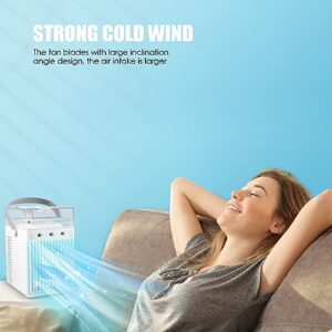 Portable Air Conditioners Fan with 2 Timers, Portable Air Conditioner, 25 OZ Evaporative Air Cooler, 3 Speeds Personal Space Cooler Humidifier, Small Portable AC Desk Spray Fan for Home Office Room