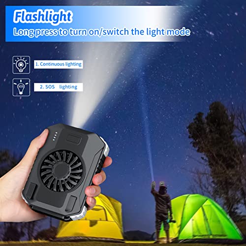 4-IN-1 𝐖𝐚𝐢𝐬𝐭 𝐅𝐚𝐧 - Upgraded 3 Speeds Strong Airflow 10000mAh Portable Cooling Fan Rechargeable Wearable Personal Clip on Shirt Belt for Outdoor, Jobsite, Farms, Traveling, Fishing, Camping