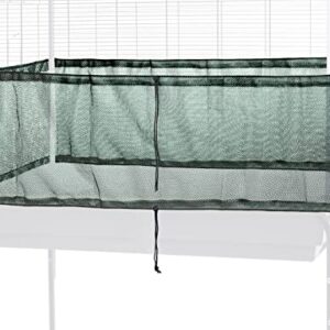 FRANK PRESSIE XL Durable Bird Cage Cover Waterproof Breathable Thick Blackout for Large Birdcage Good Night for Parrots Parakeets with Seed Catcher Included, Dark Green