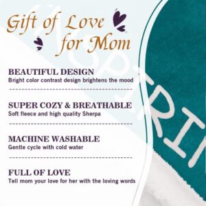 Mothers Day Blanket Gifts for Mom Blanket - I Love You Mom Blanket - Warm Gifts for Mom Gifts from Daughter Son Super Soft Throw Blanket Cozy Blanket 50" x 60" （Teal）