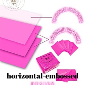 Disposable Waterproof Dental Bibs/Towels, 13" x 18" (Pack of 100) - Waffle Embossed -3 Ply Tissue - Poly Back Dental Bib to Prevent Leak Through - Dental Consumables (Fuchsia Hot Pink)-Table Covers