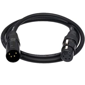 cess-193-3fx1 balanced 4-pin xlr male to 4-pin xlr female extension cable, headphone audio extension cable (3 feet, 1-pack)