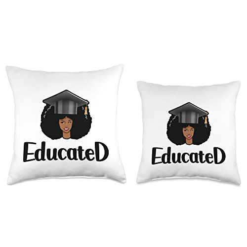 Ed.D Doctor Of Education Gifts For Women Ed.D Black Woman Doctor of Education Graduate Throw Pillow, 16x16, Multicolor