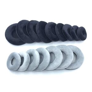 schicj133mm 1 Pair Ductile Comfortable Velour Earpad Cover Replacing Headset Black 65mm