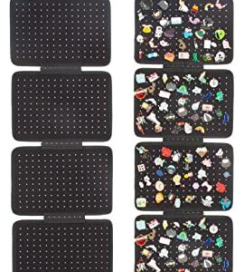 Enamel Lapel Pin Display Panels Organizer with 5 Loose-Leaf Board Pieces, Hanging Brooch Pin Organizer, Badge Collection Display Pages Holds at Least 200 Pins.(Pins Not Included) (Black)