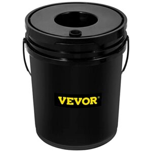 VEVOR 4 Buckets DWC Hydroponic System, 5 Gallon, Deep Culture, Plants Grow Kit with Pump, Air Stone and Water Level Device, for Indoor/Outdoor Leafy Vegetables, Black