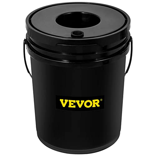 VEVOR 4 Buckets DWC Hydroponic System, 5 Gallon, Deep Culture, Plants Grow Kit with Pump, Air Stone and Water Level Device, for Indoor/Outdoor Leafy Vegetables, Black