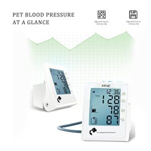 HHE Electronic Vet Use SphygmomanometerAutomatic Animal Vet Use Blood Pressure Monitor Tonometer 5 Cuffs Cat/Dog/Horse/Hamster (White)