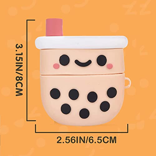 Boba AirPod 3 Case Cute Cover with Keychain,AirPods 3rd Generation Case, Pink Bubble Boba Tea AirPod Gen 3 Case Cute Silicone Protective AirPods 3rd Generation Case for Girls Women(AirPods 3rd Case)