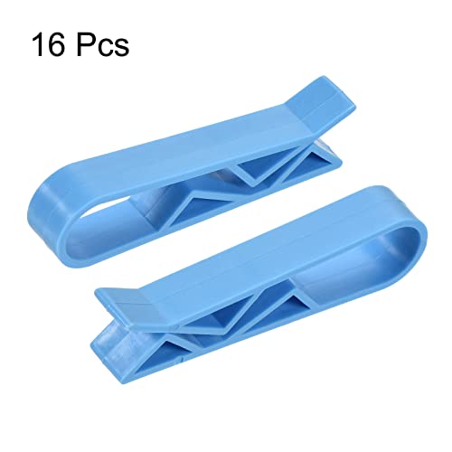 MECCANIXITY Garbage Bin Clip Kitchen Trash Can Waste Basket Garbage Bin Clamp Non-Slip Clip Clamp Blue, Pack of 16