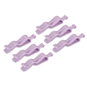 meccanixity garbage bin clip, kitchen trash can bag clips waste basket garbage bin clamp bag clip purple, pack of 6