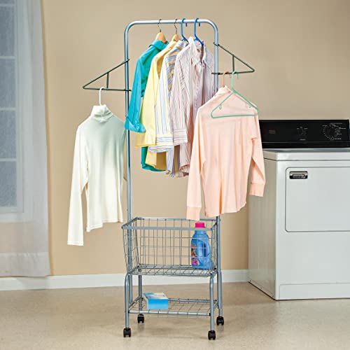 Laundry Cart with Hanging Rack