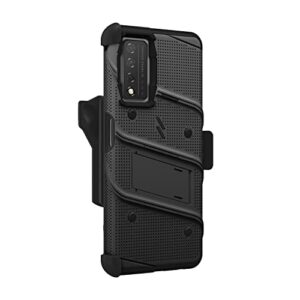 ZIZO Bolt Bundle for REVVL V Plus 5G Case with Screen Protector Kickstand Holster Lanyard - Black