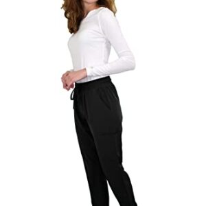 Green Town Women's Medical Nursing Jogger Scrub Pant GT Performance-Black-X-Large