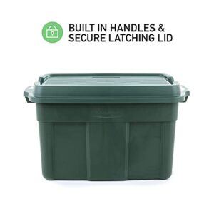 Rubbermaid ECOSense High-Top Storage Containers with Lids, 37 Gal (Pack of 3), Durable and Reusable Stackable Storage Bins for Garage or Home Organization, Made From Recycled Materials, Hunter Green