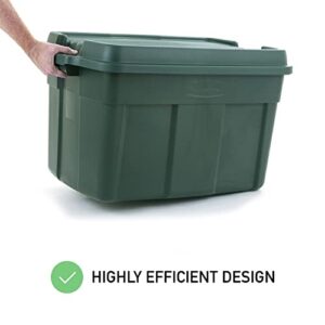 Rubbermaid ECOSense High-Top Storage Containers with Lids, 37 Gal (Pack of 3), Durable and Reusable Stackable Storage Bins for Garage or Home Organization, Made From Recycled Materials, Hunter Green