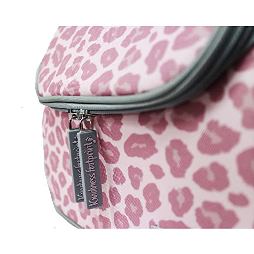 Kindness Footprint Lunch Bag Insulated Lunch Box Detachable Adjustable Strap… (Leopard Pink)