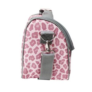 Kindness Footprint Lunch Bag Insulated Lunch Box Detachable Adjustable Strap… (Leopard Pink)