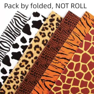 hriaitui 6 Pack Birthday Gift Wrapping Paper Sheet Folded Flat Leopard Animal Prints Pattern Traditional Gift Box Wrap for Graduation Birthday 70 X 50cm