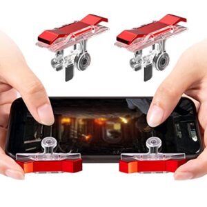 Mobile Phone Gaming Trigger,Mobile Phone Gaming Trigger 1 Pair Gamepad for Button Handle for L1R1 Shooter Controllers Keypads Grip for Phone - Red