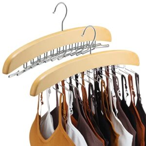 2 pieces space saving bra organizer with wood tank top hanger closet organizer hangers natural wood bra holder hanger closet organizer and storage rack for bras, tank tops, camisoles