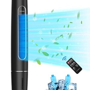 Evaporative Air Cooler, 46" Swamp Cooler with Remote, 3-IN-1 Cooling Fan, Night light, Oscillating, Humidifying, 3 Modes, 3 Speeds, 8H Timer, 2 Ice Packs, Portable Air Cooler for Home Office Bedroom …