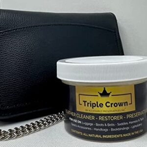 Accessible Preservatives 4 Ounce Leather formula; leather conditioner; leather cleaner; leather restorer for use on auto interiors, shoes, bags. Made in the U.S.A.