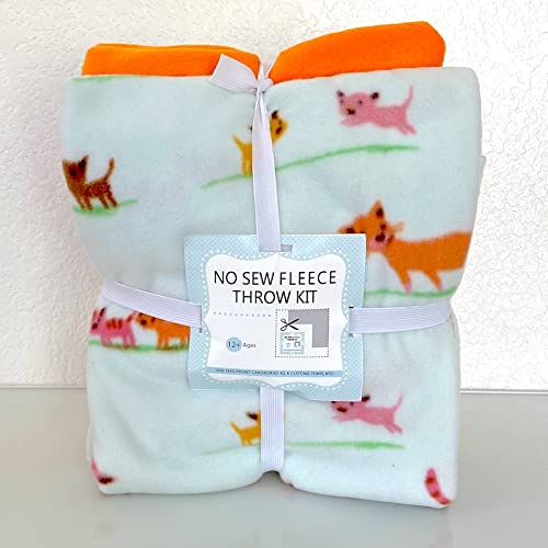 Momma Cats & Kittens Anti-Pill No-Sew Throw Fleece Fabric Kit (50x60)