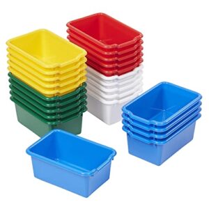 ECR4Kids Scoop Front Storage Bins, Multipurpose Organization, Assorted, 25-Piece