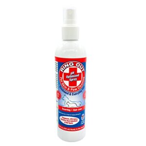 ring out for pets: control & help ringworm | clean pets skin & paws | recovery & itch relief calming spray for dog, cat, guinea pig, small or large animals/pet. 8 oz spray bottle