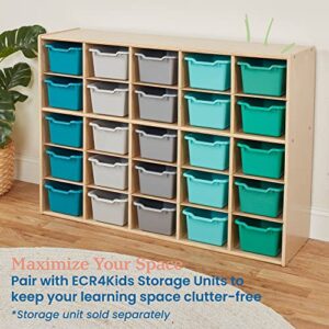 ECR4Kids Scoop Front Storage Bins, Multipurpose Organization, Contemporary, 25-Piece