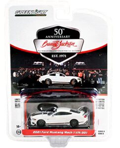 2021 mach 1 vin #001 fighter jet gray w/stripes (lot #3005) barrett jackson scottsdale edition series 8 1/64 diecast model car by greenlight 37240 f