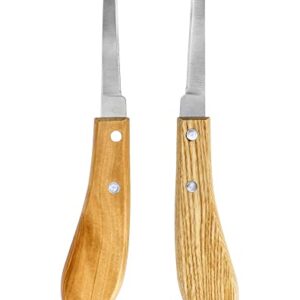 QWORK Hoof Knife Set, Left and Right Hand Razor Edge Shaped, Stainless Steel